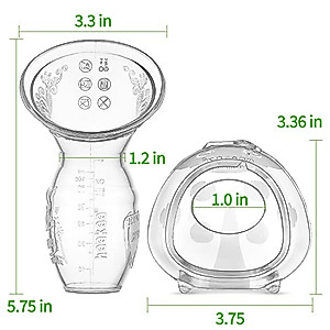 haakaa Manual Breast Pump 4oz/100ml and Ladybug Milk Collector 2.5oz/75ml Combo for Breastfeeding, Made of Food Grade Silicone