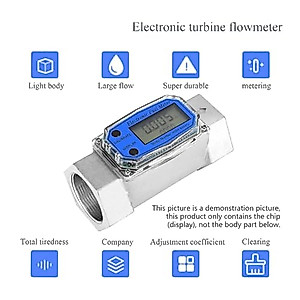 Flow Meter Flow Meter Meter Display Chip Electronic Digital Flowmeter Liquid Water Meter Fuel Meter Gas Die Sel Fuel High Stability and Convenient Operation