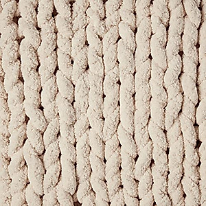 Casaphoria Luxury Chunky Knit Throw Blanket-Large Cable Knitted Soft Cozy Polyester Chenille Bulky Blankets for Cuddling up in Bed, on The Couch or Sofa,Home Decor, Gift, 50"x60",Pack of 1,Beige