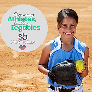 Sportybella - Baseball Stitch Hair Accessories for Girls - Red and White Softball Print Hair Bows, Ponytail Holders Gift Set - 6.5"