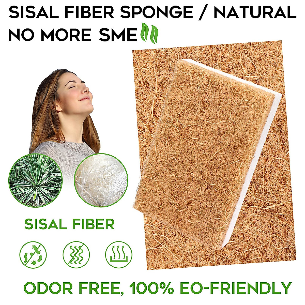 Natural Sponges Kitchen 9Pack,Eco Friendly Non-Scratch Scrub Sponge,Biodegradable Sisal Scrubber with Compostable Dish Sponges for Kitchen Cleaning…
