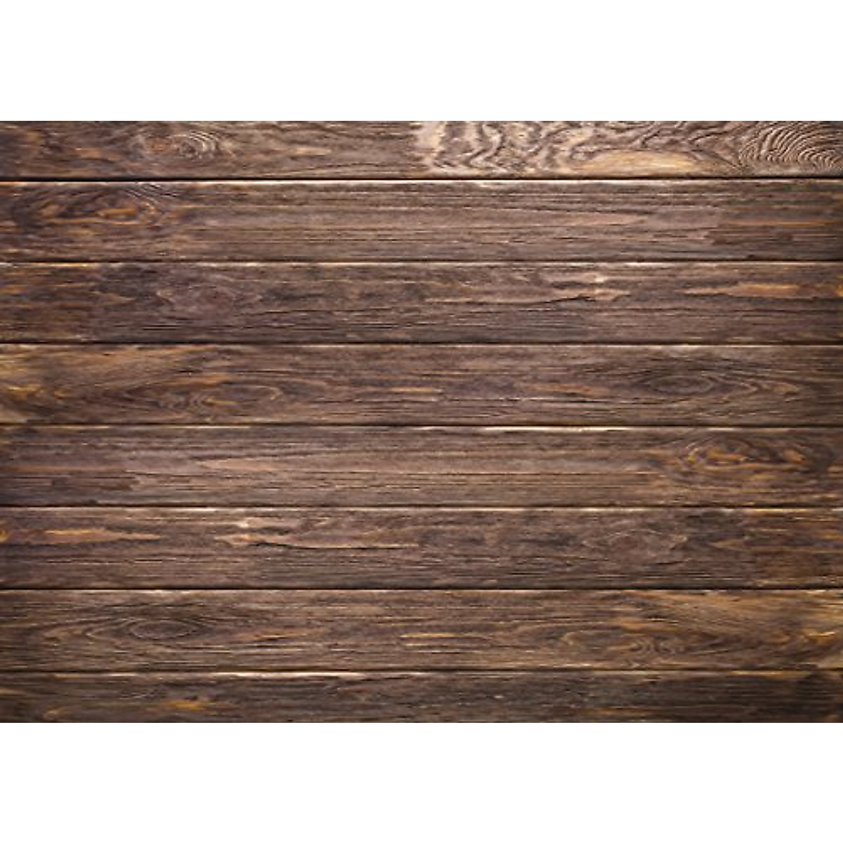 LYWYGG 7x5ft Thin Vinyl Brown Wood Backdrop Photographers Retro Wood Wall Background Cloth Seamless CP-19
