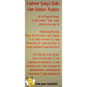 Kashmir Baby (40 Pack) Bamboo Cloth Diaper Wipes. Reusable. Washable.
