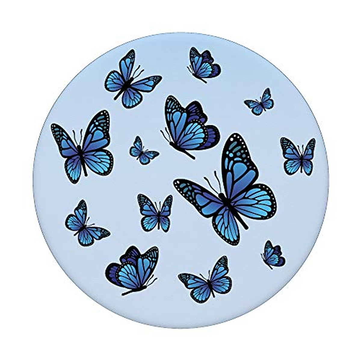 Blue butterflies design cute print for girls women boys PopSockets Swappable PopGrip