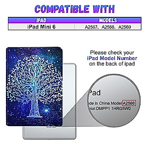 Uppuppy for Apple iPad Mini 6 Case, for iPad Mini 6th Generation Case Kids Cute Folio Women Teen Girls Tree Cover for iPad Mini 2021 Cases 6th Gen 8.3 Inch A2567 A2568 A2569