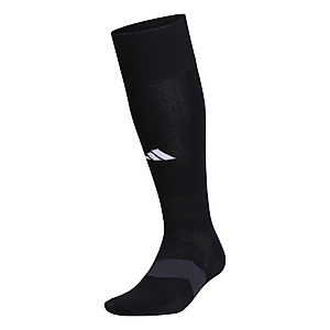 adidas Metro Soccer (1 Pair) Long Over The Calf Team Sports Socks, Black/Night Grey/White/6, Small