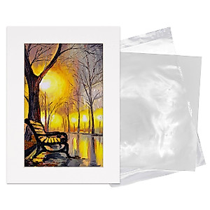 13x19 Matboard for 18x24 Frame - Acid-Free Show Kit with Backing Board, and Clear Bags White 13x19 Photo Matte Made to Fit a 18x24 Picture Frame Matboard for Framing, Pack of 1 Mat