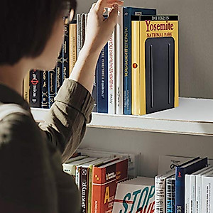 Acrimet Premium Metal Bookends (Heavy Duty) (Black Color) (1 Pair)