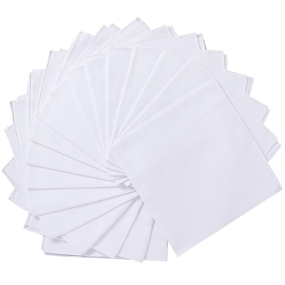 Deviegath Men's Handkerchiefs 18 Pack 100% White Cotton Solid White Hankie