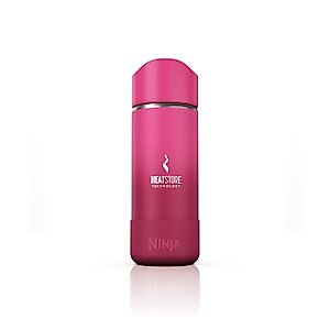 Ninja, Travel Mug, Sip Perfect 16oz, Brings Hot Drinks to Sippable Temperature in Minutes, Stainless Steel, Leak Proof, Dishwasher Safe, Metal, Insulated Tumbler, Fuchsia Pink, DW1603BP
