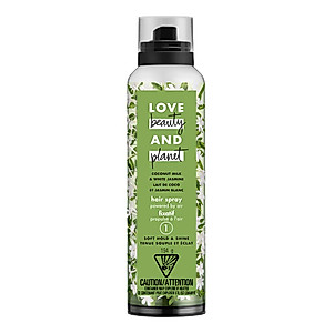 Love Beauty Planet Coconut Milk White Jasmine Hair Spray, Soft Hold Shine 6.8 oz