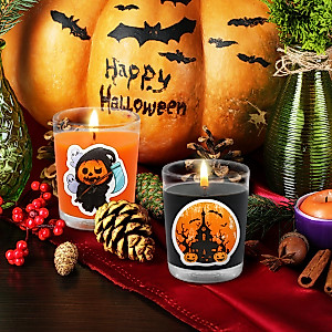 10 Orange and 10 Black Votive Candles, Unscented Soy Wax Candle Filled in Clear Glass for Halloween Fall Home Décor and DIY
