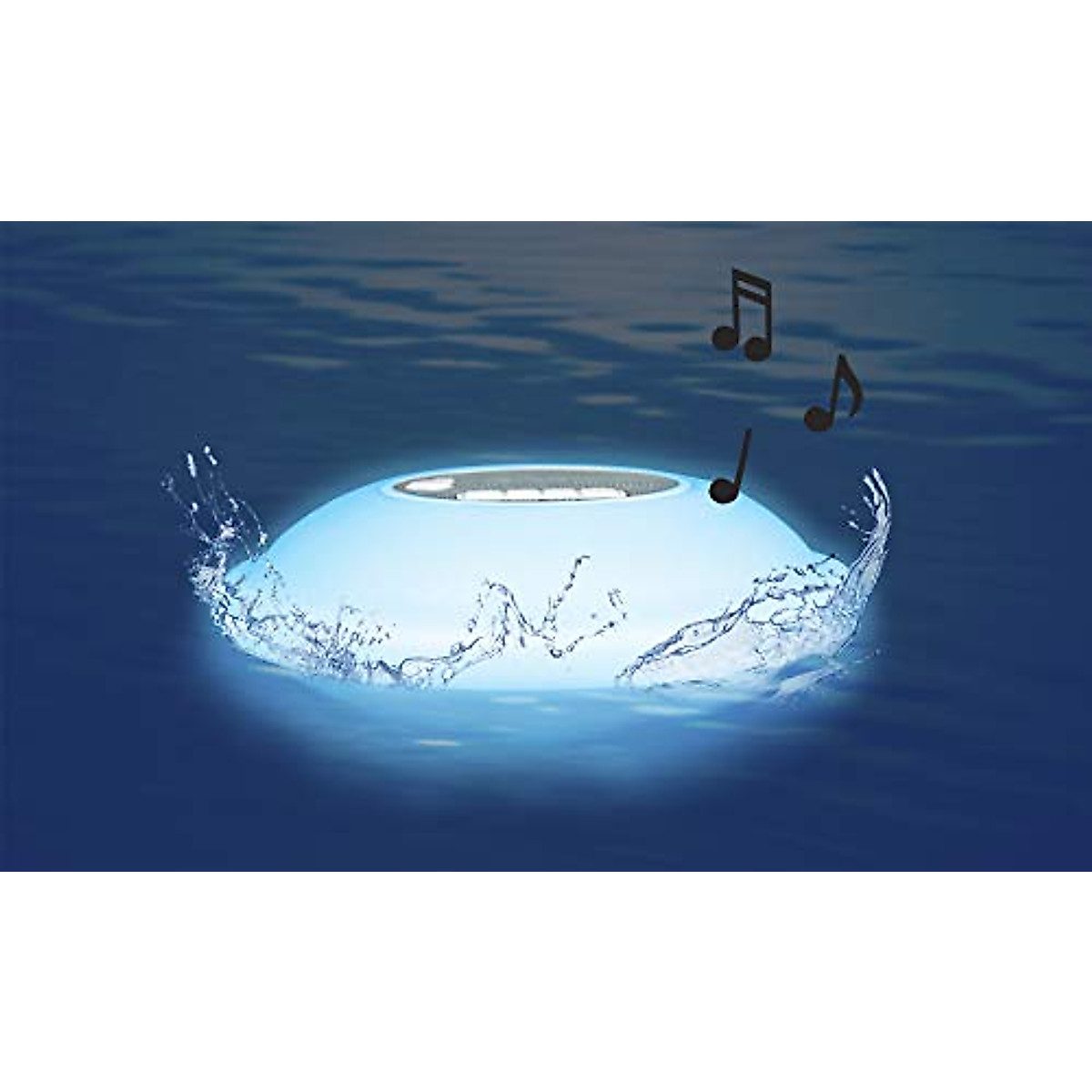 Poolmaster 54504 Portable Floating Waterproof Multi-Light Speaker with Call Functionality for Swimming Pool Party, Patio, Outdoor, Backyard, Multicolor