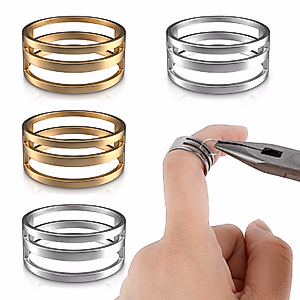 WLLHYF 4 Pieces Jump Ring Opening Tools Stainless Steel Circle Split Opener Bending Ring Appliance for Jewelry Maker Craft Projects Supplies(Gold,Silver)