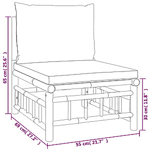 vidaXL Bamboo 4 Piece Patio Lounge Set with Cream White Cushions - Comfortable Outdoor Seating for Garden, Patio, Deck - Easy Assembly