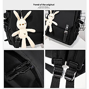ZBIBYO Anime Hanako-kun Backpack for School Cute With Doll Pendant,Yashiro Nene Unisex Cosplay Bookbag (Black3)