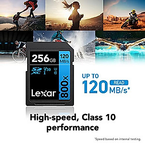 Lexar High-Performance 800x 64GB (2-Pack) SDXC UHS-I Memory Cards, C10, U3, V30, Full-HD & 4K Video, Up to 120MB/s Read, for Point-and-Shoot Cameras, Mid-Range DSLR, HD Camcorder (LSD0800064G-B2NNU)
