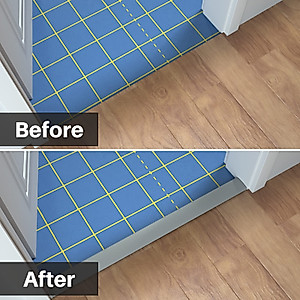 COUKIU Flexible PVC Floor Transition Strip, 9.84 FT Peel and Stick Floor Cover Strip, Flooring Transitions Laminate Floor Strip, Carpet to Tile Transition Strip, Vinyl Floor Flat Divider Strip (Gray)