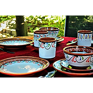 Cactus Canyon Ceramics Spanish Terracotta Deep Serving Dish, White