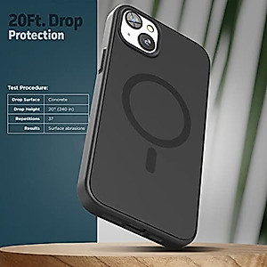 Encased SlimShield Designed for iPhone 14 Case with Belt Clip Holster - Magnetic Compatible with MagSafe (Matte Black)
