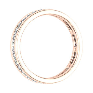 FINEROCK 1/2 Carat Channel Set Diamond Wedding Eternity Ring Band in 14K Rose Gold (Ring Size 5.5)