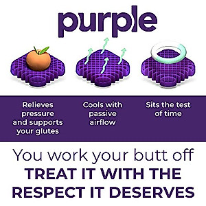 Purple Royal Seat Cushion - Seat Cushion for The Car Or Office Chair - Temperature Neutral Grid