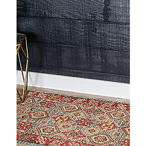 Unique Loom Sahand Collection Area Rug - Alexander (2' 7" x 13' 1" Runner, Light Blue/Light Brown)
