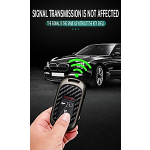 SANRILY Carbon Fiber Pattern Black Smart Key Fob Cover Case Fit for Honda Accord 2022 2023 Civic HR-V CR-V Pilot Sport SI EX EX-L Touring Keyless with Keychain