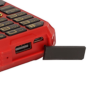 VBESTLIFE 2G Unlocked Rugged Phone for Seniors, Multifunction Senior Cellphone Portable Pocket Rugged Mobile Phone for 2.4in HD Screen, 16800mAh Long Standby, Flashlight,Radio,MP3(Red)