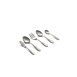 Cambridge Silversmiths Swirl Sand 89-Piece Flatware Set