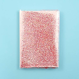 Yoobi | Journal with Liquid Glitter Cover | 6" x 8.5" | Pink Glitter
