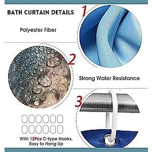 4 Piece Cool Anime Shower Curtain Set with Non-Slip Rug Toilet Lid Cover Bath Mat，Waterproof Shower Curtains Sets for Bathroom With12 Hooks 60X72 inches, 11