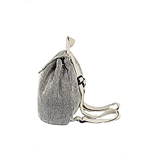 Hemp small bag for women Girls Light Weight Eco Friendly Small cute backpack Bag for everyday lives (Gray)