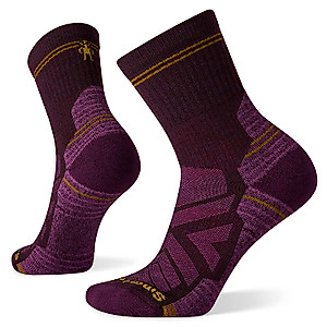 Smartwool Women's Hike Light Cushion Mid Crew Socks, Bordeaux, Medium