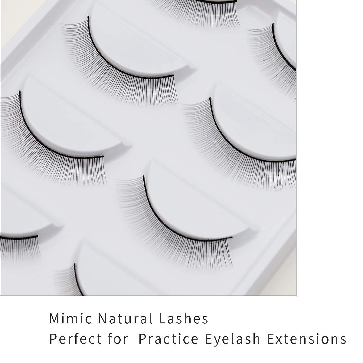 30 Pairs Practice Lashes for Lash Extensions Training Eyelash Extension Supplies Practice Strips Thin Band 8mm Mimic Natural Eyelash for Mannequin Head Tech Must Haves by EMEDA