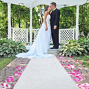 FUHSY White Aisle Runner Outdoor Aisle Runners for Weddings for Indoor Wedding 4x25 FT Velvet Carpet Runner Rug Includes Carpet Tapes Floor Runner for Wedding Aisle Bridal Walkway Runner for Events