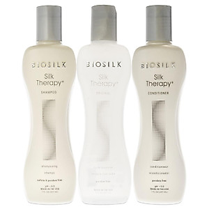 Biosilk Silk Therapy Trio Unisex: 7 oz Shampoo, 7 oz Conditioner, and 7 oz Original Treatment