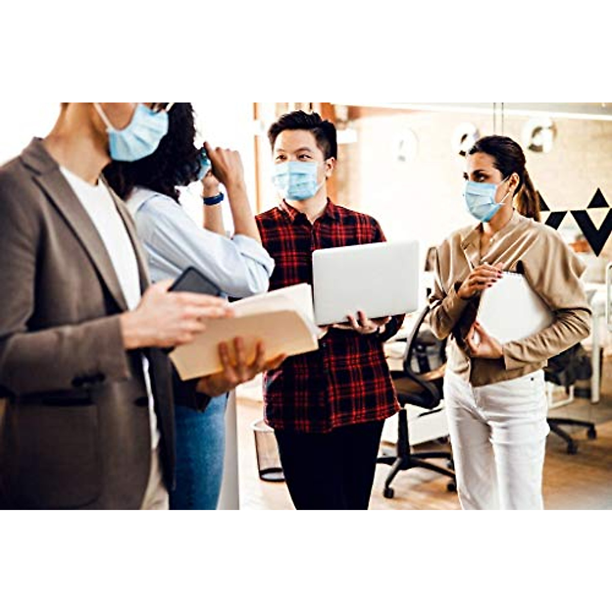 RightCare 3-ply Face Masks for General Use Protection, Light Blue, Box of 50 Disposable Masks, 1 Count