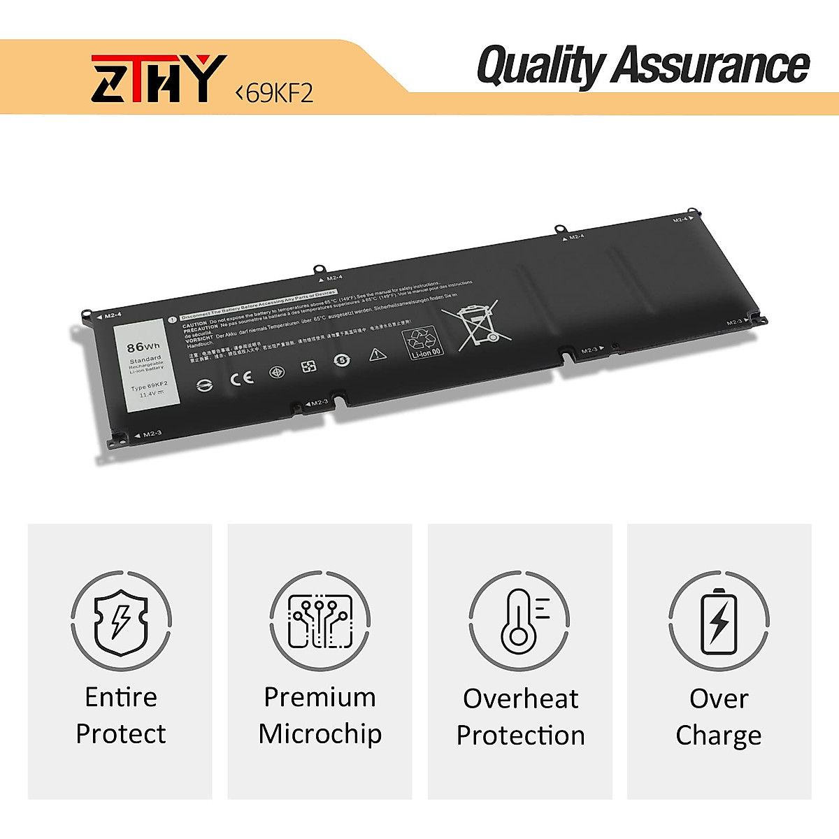ZTHY 86Wh 69KF2 Battery Replacement for Dell G7 15 7500 G15 5510 5511 5515 5520 5521 XPS 15 9500 9510 9520 Precision 5550 5560 5570 Alienware M15 R3 R4 M17 R3 R4 Inspiron 7510 7610 7620 P87F P91F P45E