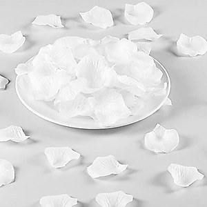 KnR Harmony Rose Flower Petals White 1200pcs Silk Petals for Wedding Romantic Night Table Confetti Valentine's Day Decoration