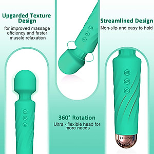 SIKXTOA Mini Vibrator, 8 Speeds 20 Patterns, G Spot Massage Wand, Clitoral Stimulator, Dildo, Sex Toys- Rechargeable Handheld Powerful Silent Waterproof, Female Adult Toys (Wave Green)