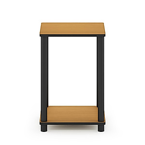 Furinno Turn-N-Tube End Table, 1-Pack, Light Cherry/Black