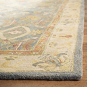 SAFAVIEH Anatolia Collection Accent Rug - 2' x 3', Light Blue & Ivory, Handmade Traditional Oriental Wool, Ideal for High Traffic Areas in Entryway, Living Room, Bedroom (AN544D)