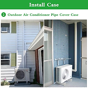 MOOITEK 5" 17Ft PVC Decorative Line Set Cover Kit for Ductless Mini Split Air Conditioners 17FT Line Set Cover for Heat Pump System and Central AC(Total Length 17Ft), White