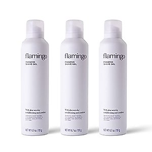 FLAMINGO Women's Foaming Shaving Gel with Aloe Vera, 6.7oz - 3ct