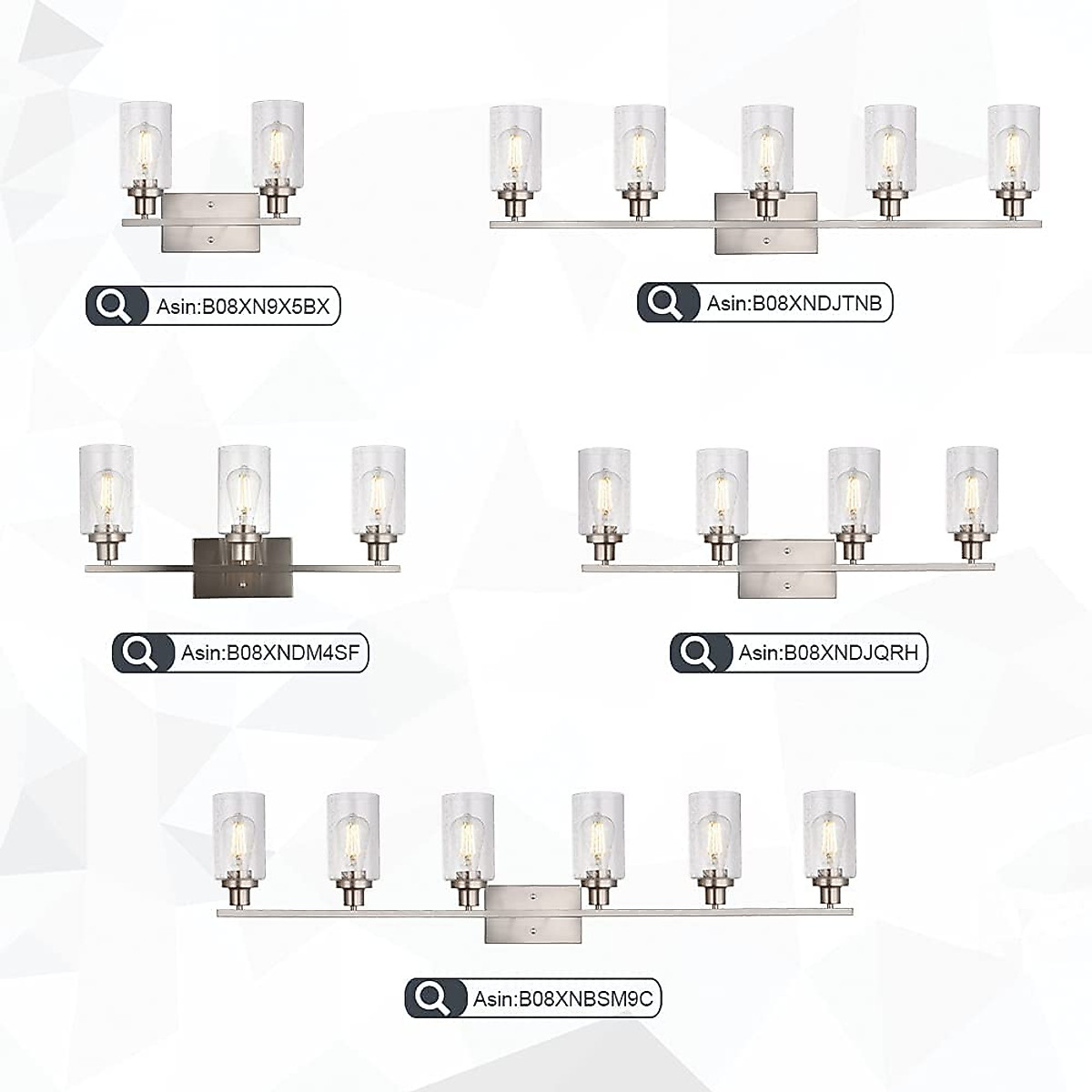 WINSHEN Cylinder Seeded Glass Lamp Shades, Bubble Glass Replacement Lampshades