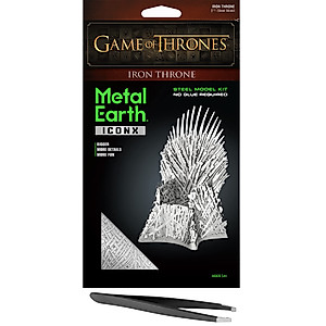 Metal Earth Premium Series Game of Thrones Iron Throne 3D Metal Model Kit Bundle with Tweezers Fascinations