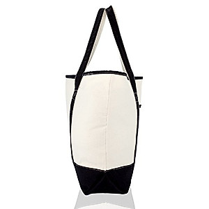 DALIX Monogram Bag Personalized Totes For Women Open Top Black Letter M