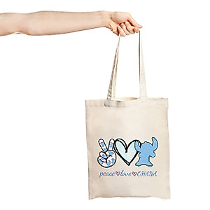 JXGZSO Cartoon Love Gift Hawaiian Bags Party Peace Love Cosmetic Bag With Zipper Movie Inspired Makeup Bag (Peace Love Cartoon Shopping)