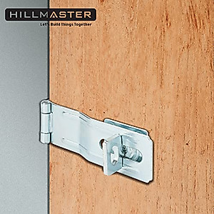 HILLMASTER 2 Pack Swivel Staple Safety Hasps, 4-1/2" Gate Door Hasp Latch with Twist Knob Safety Padlock Clasp Lock for Fence, Gate, Cabinet, Barn Door, Shed, Zinc Plated